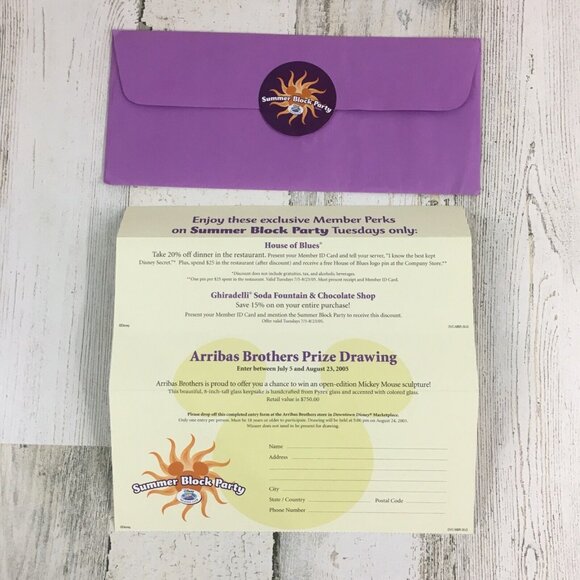 Disney | Design | Walt Disney World Vtg Dvc Summer Block Party Flyer ...